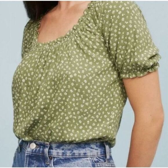 Reformation | Tops | Reformation Cheyannetop Lassie Green Floral Sm 18 ...